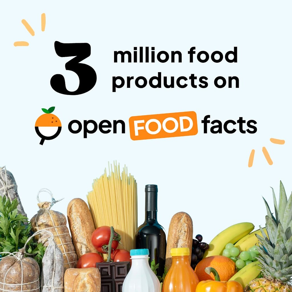 3 million products on Open Food Facts! - News - Open Food Facts Forum